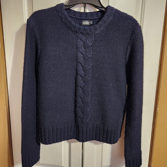 kate spade | Sweaters | Navy Blue Kate Spade Sweater With Rope Knit ...